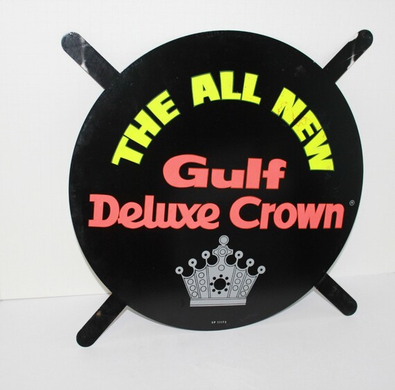 Vintage Gulf Tire Tin Sign Insert Deluxe Crown by That70sShoppe