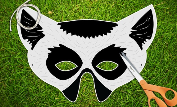 Lemur Halloween Mask Party Mask Printable PDF by theRasilisk