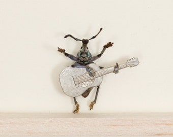 Real Beetle Riding a Bike Taxidermy Display by BugUnderGlass