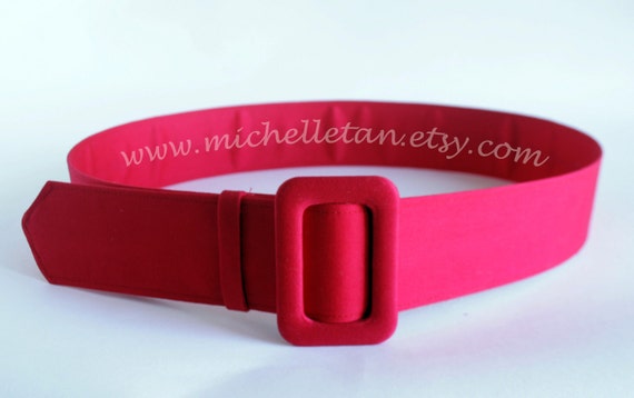 wide belt fabric covered buckle fabric belt by MichyLouDotCom