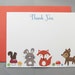 Woodland Animals Birthday Thank You A2 Flat Note Cards Choose
