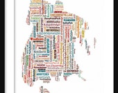 Typographical Maps by ParisPhotoShop on Etsy