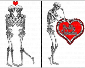 Popular items for skeletons in love on Etsy