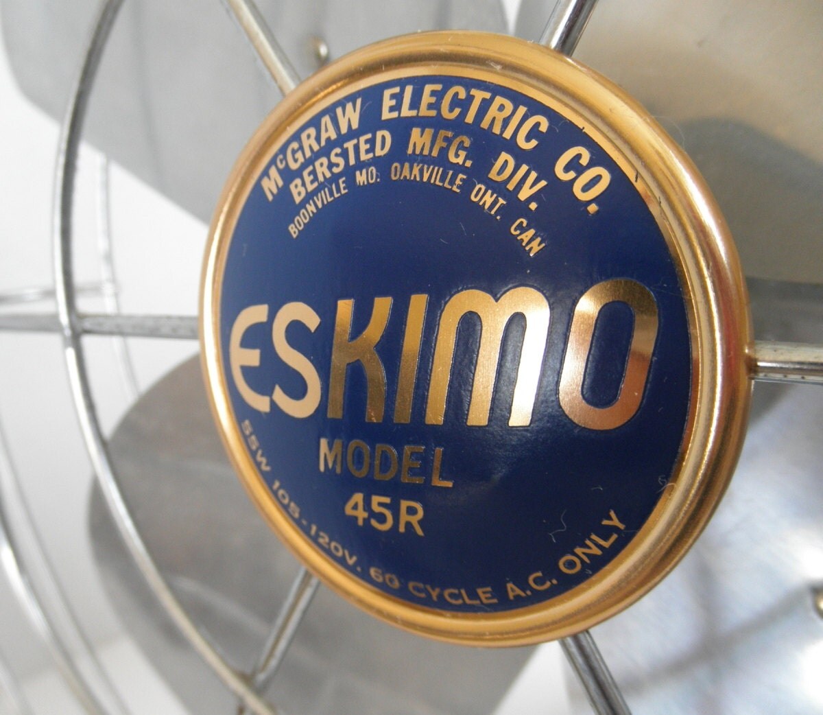 Vintage Eskimo Fan Model 45R Teal/Turquoise Color