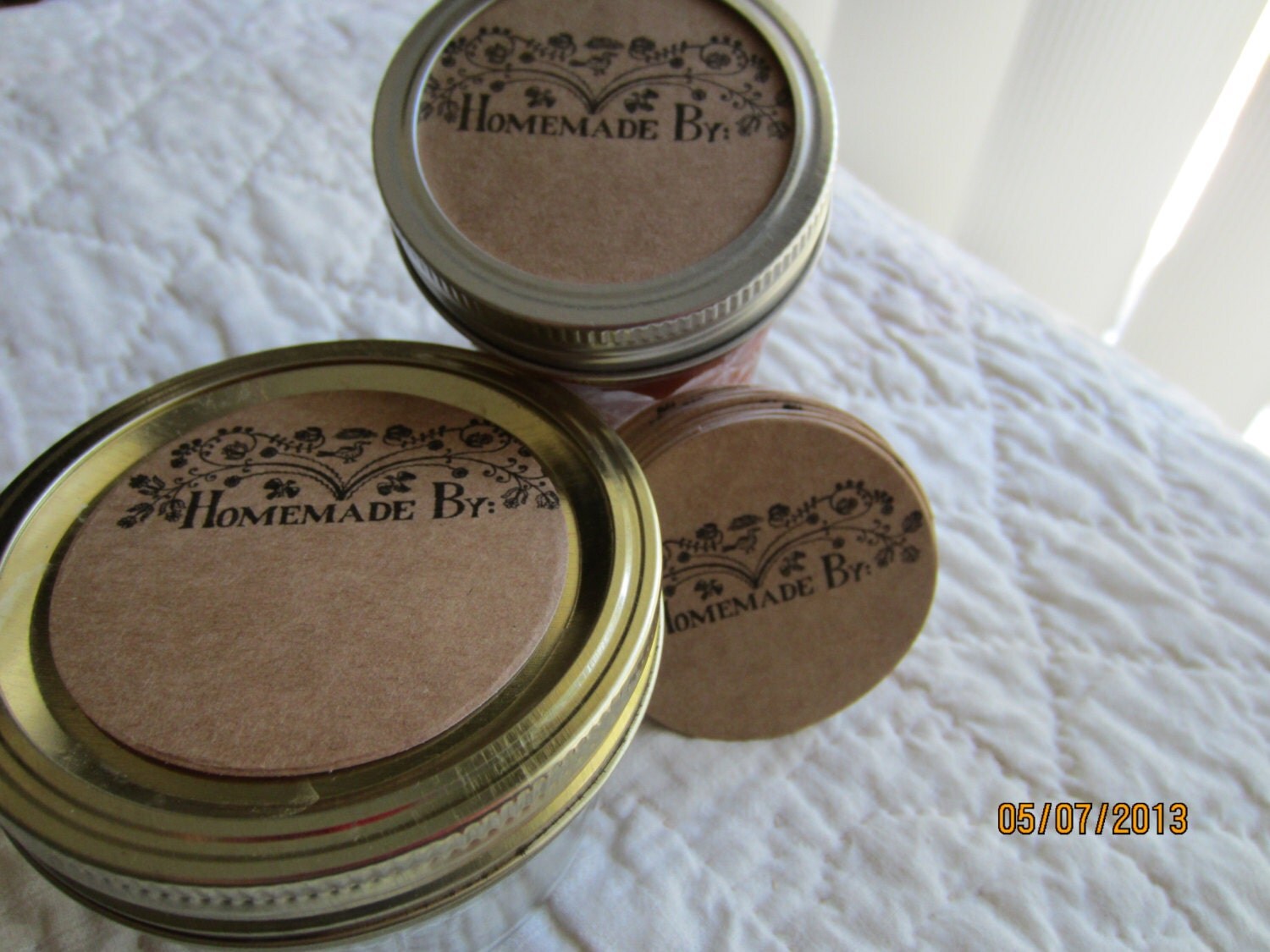 Mason Jar Stickers-Canning Jar Labels-Homemade By Circle