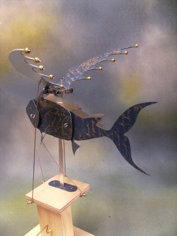 Blue Flying Fish Automaton by Newsteadautomata on Etsy