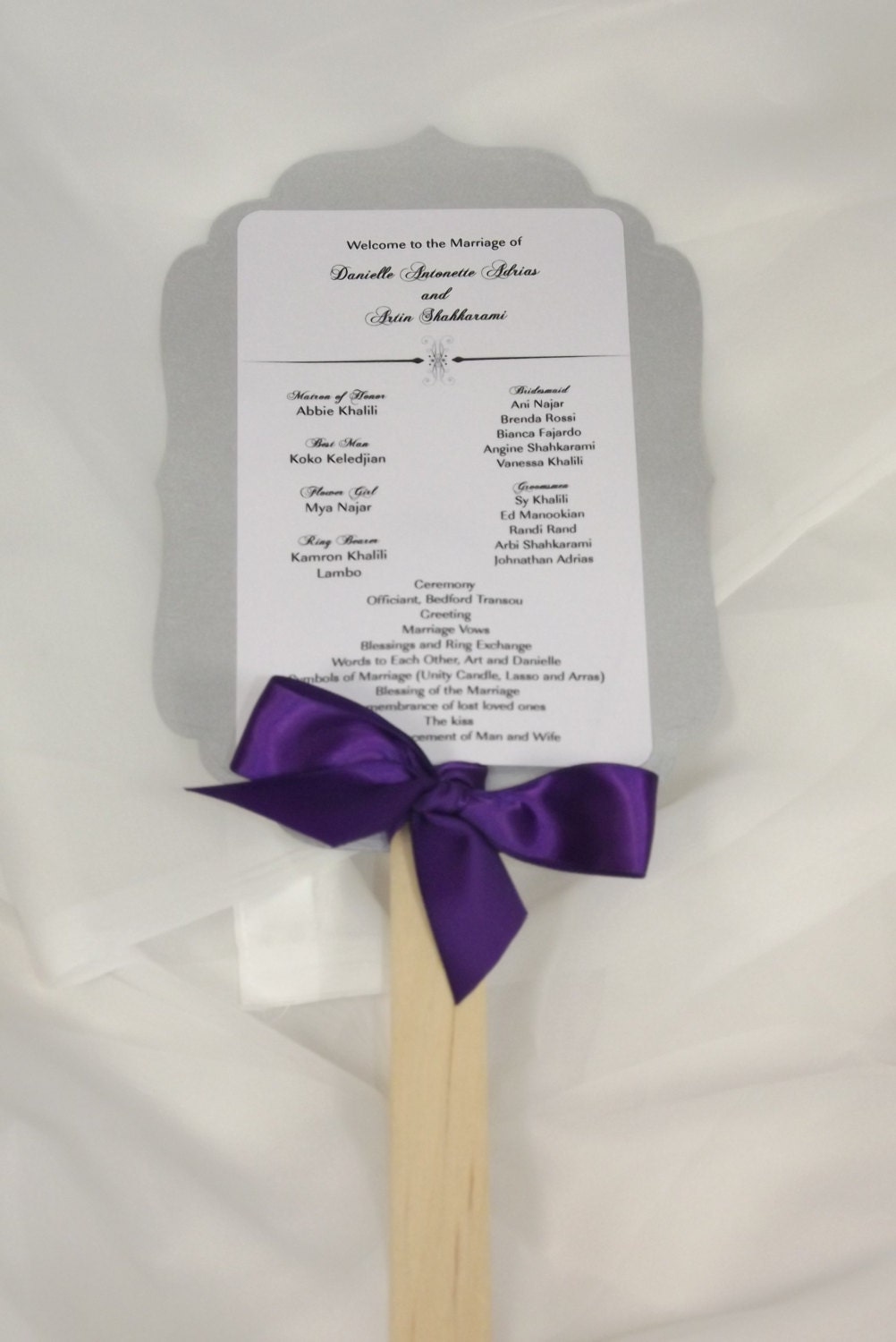 Wedding Program, Fan Program – OnePaperHeart – Stationary & Invitations