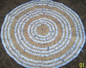 Items similar to Round Recycled Plastic Bag Rug on Etsy