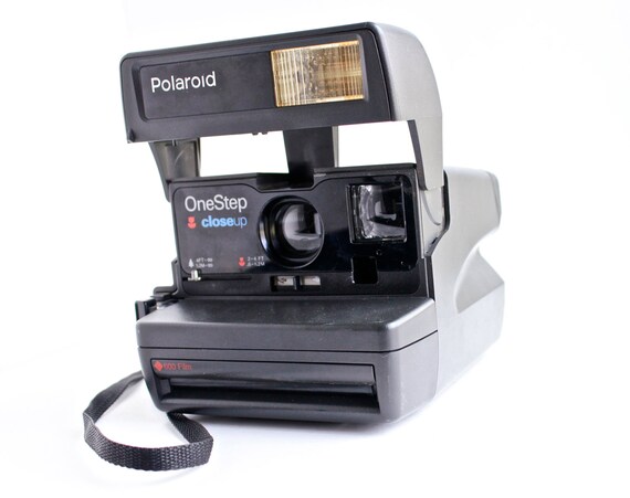 Vintage Polaroid Camera Black 1980s OneStep CloseUp 600