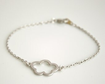 Charm Bracelet Silver Single Cloud Bracelet Everyday Jewelry