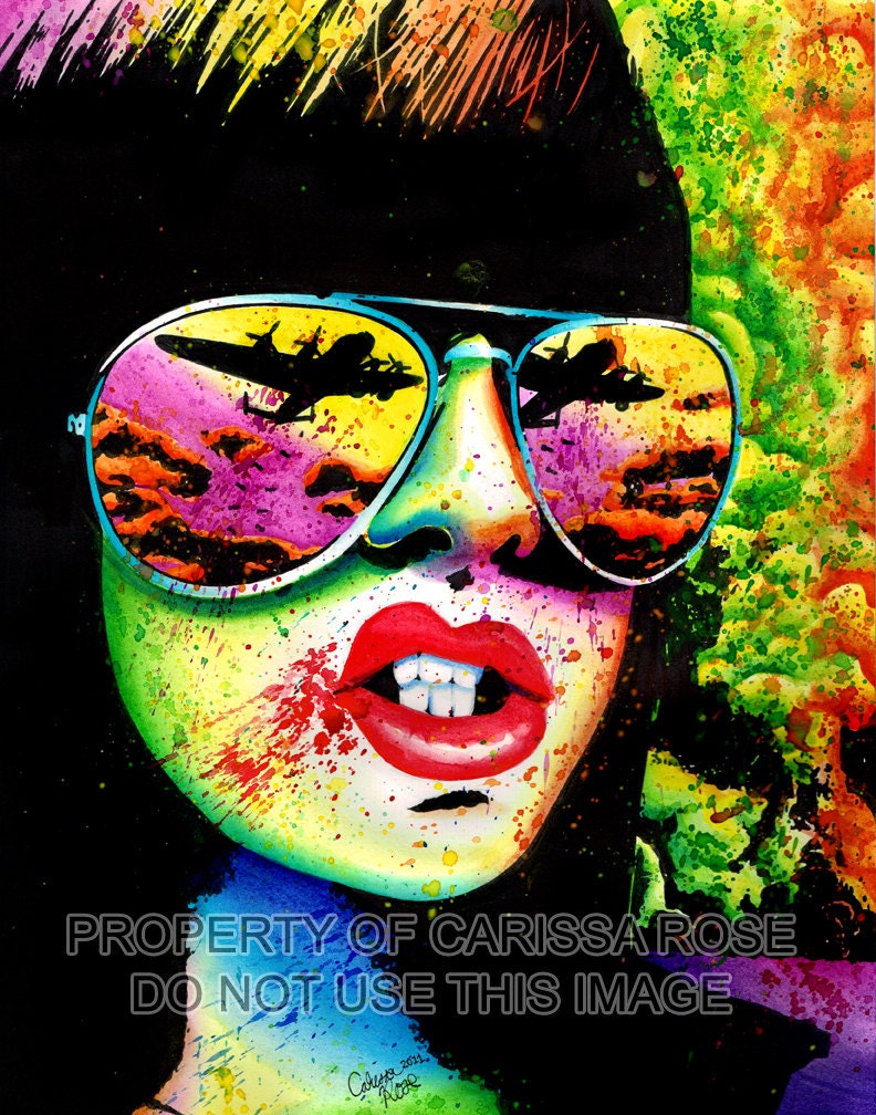 Signed Art Print Punk Rock Pop Art Horror Splatter Portrait