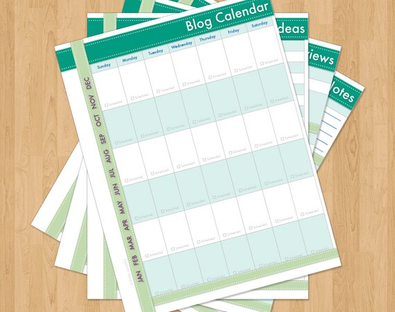 Blog Planner and Calendar printable by PrintablesByPhanie on Etsy