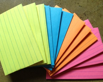 40 Mini Notebook Paper Envelopes-- Size 2 1/4" x 3 1/2"-- Neon Bright ...