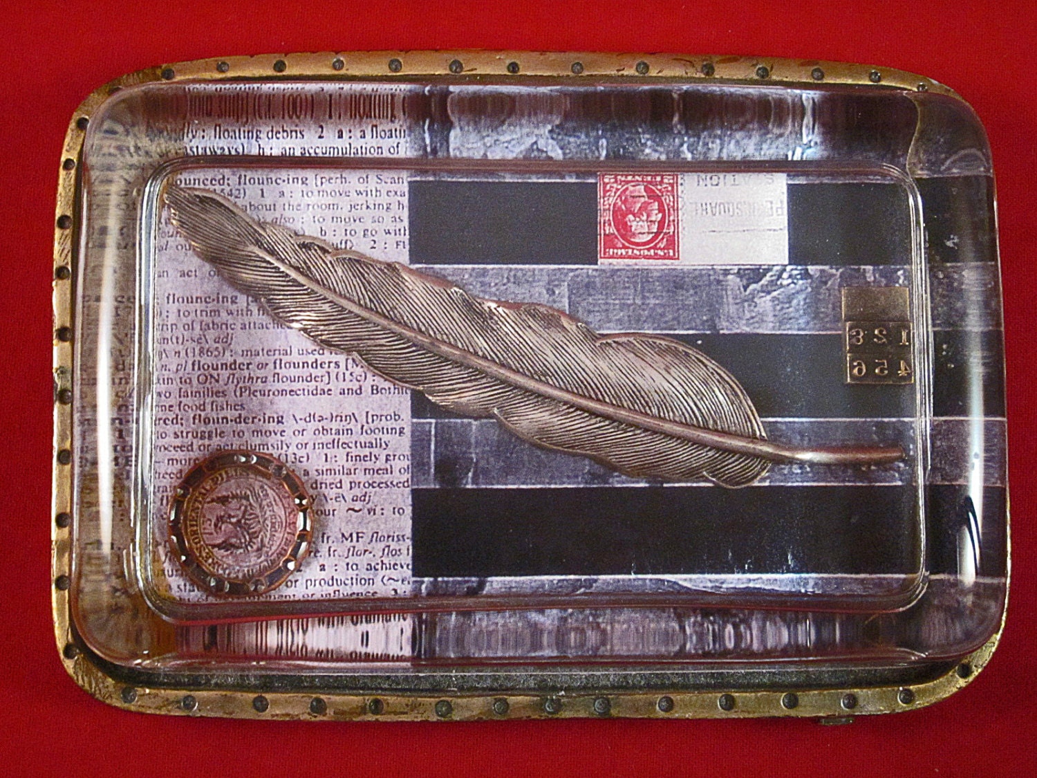 Unusual Antique Block Paperweight, Desk Accessory, Décor, Vintage ...