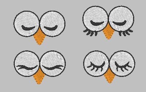 Your Toy eyes owl closed eyes machine embroidery designs