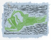 Popular items for fish linocut on Etsy
