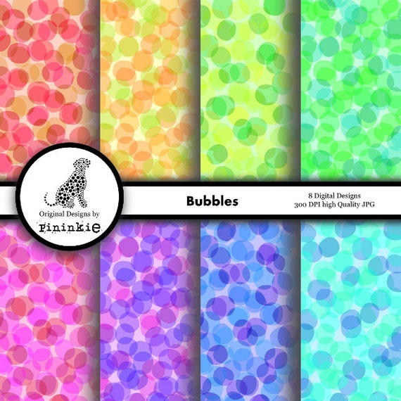 Bubbles Digital Paper Pack INSTANT Download Abstract