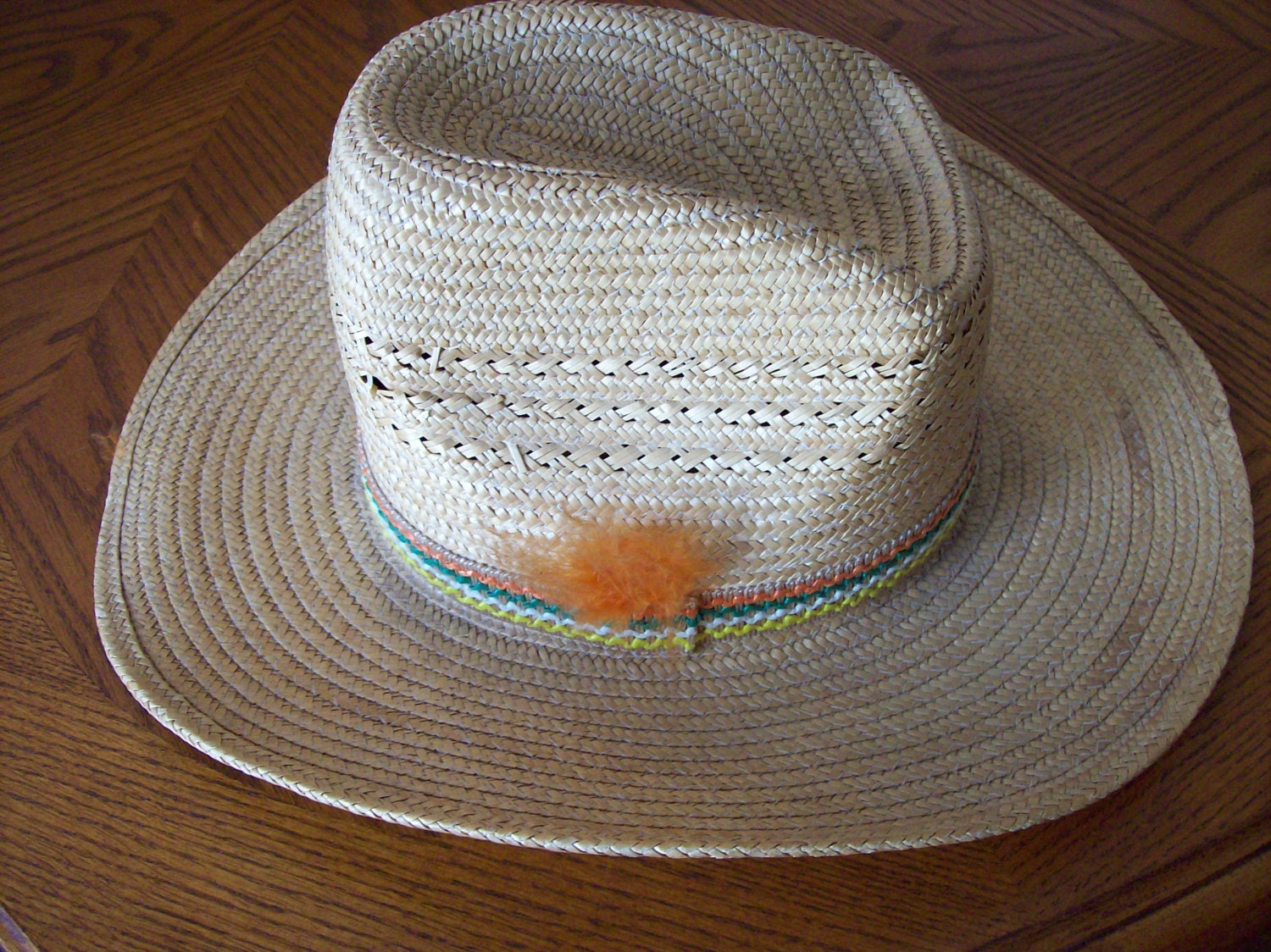 Vintage men's Western straw hat cowboy hat summer hat