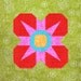 Sweet Flower paper pieced quilt block pattern PDF