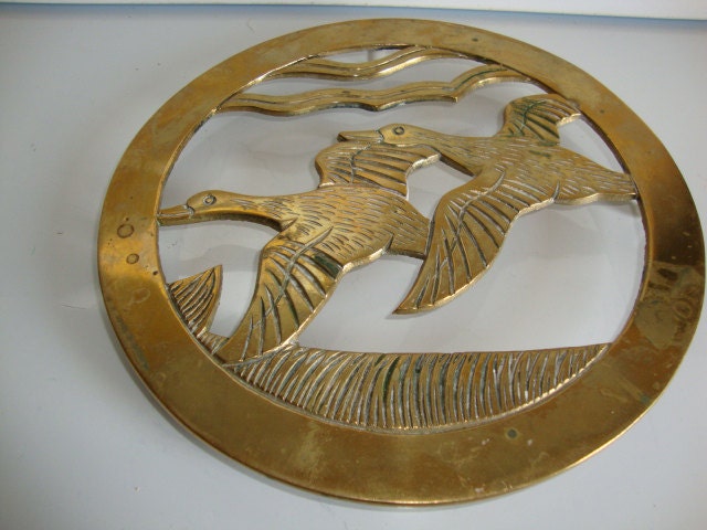 Brass Trivet, Hot Plate Geese Decor, Houseware, Wall Hanging – Haute Juice