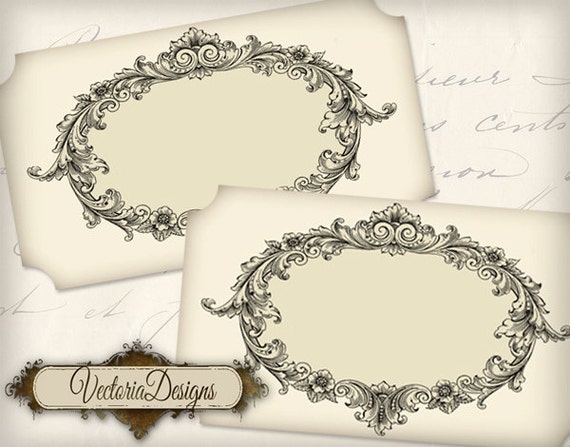 Blank Vintage Labels printable / add your own text VD0384