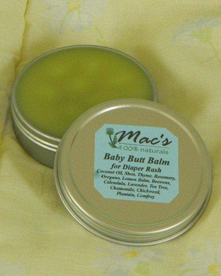 Mac's 100% Natural Baby Butt Balm for Diaper Rash by macsnaturals