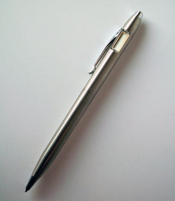 Vintage 70s LCD Watch Clock Ball Point Pen Non-Functioning
