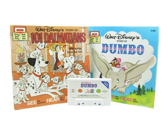 101 Dalmations & Dumbo Read Along Books by BrownEyedRoseVintage