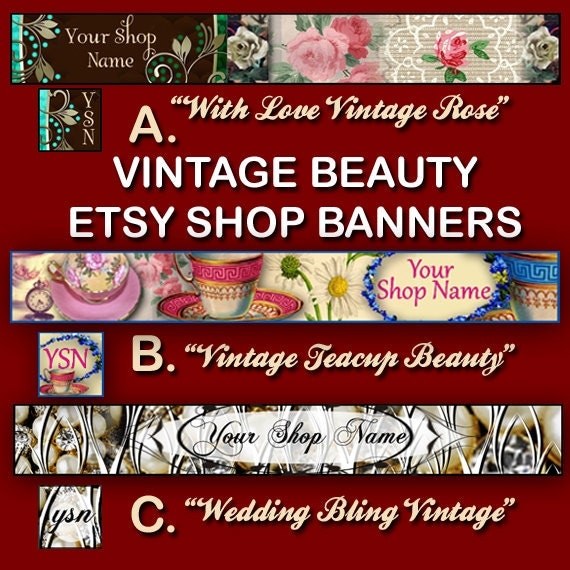 Items similar to THE VINTAGE COLLECTION, Vintage Banners, Etsy Vintage ...