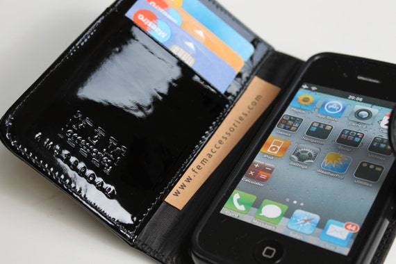 Items similar to iPhone wallet leather // iPhone wallet, handmade, full ...