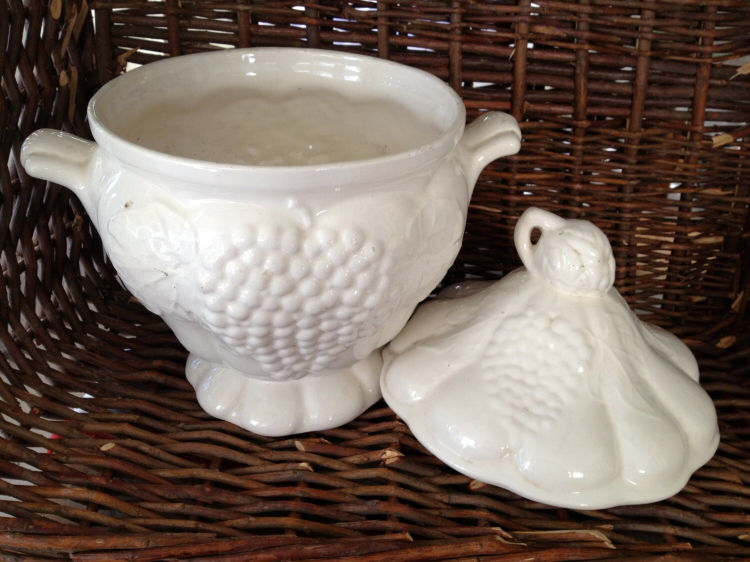 Vintage White Tureen – Large Tureen- China Tureen-Christmas in July ...