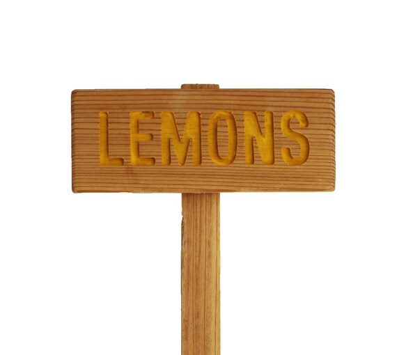 LEMONS Rustic Tree Sign Hand Routed Citrus Tree by TheCommonSign