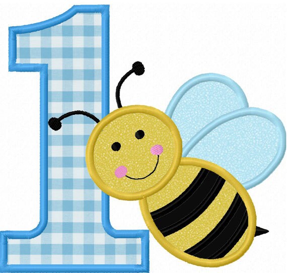 Instant Download Bee Numbers 1-9 Applique Machine Embroidery