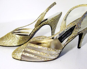 Vintage Women's Heels Mad Men Glam Shoes Prom Shoes Designer Mr. Seymour