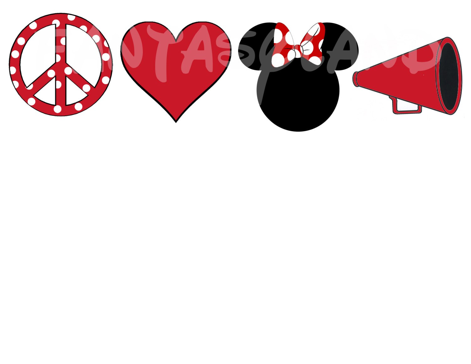 Peace Love and Minnie Mouse cheerleading by FantasylandPrintable