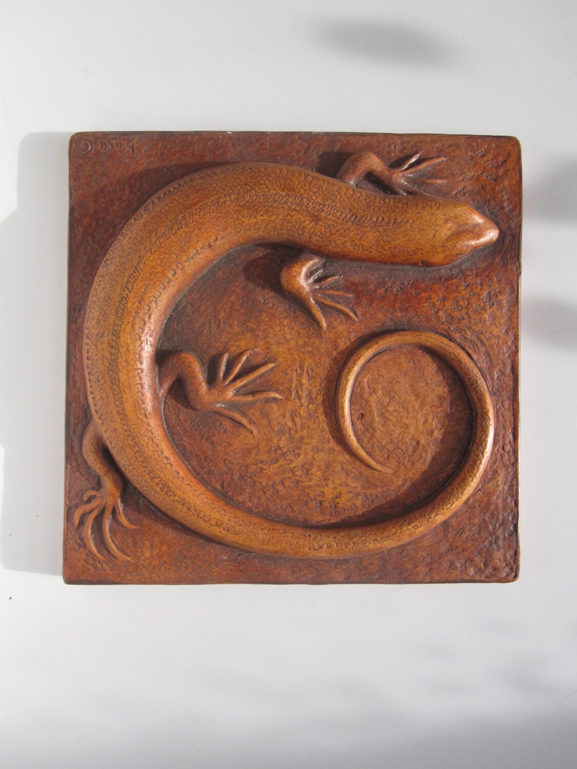 Skink Art Nouveau Style Lizard Realistic Wallsculpture Desert