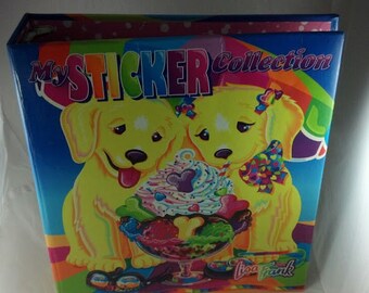 Vintage Lisa Frank Large Sticker collection flat Binder (trapper keeper ...