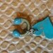 Ear Cuff Heart Polymer Clay Wire Coil Turquoise and Gold
