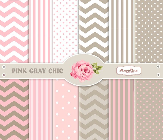 Light Pink Chevron Scrapbook Paper