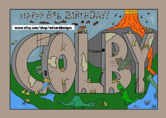 Items similar to Personalized Name Birthday Card - Colby on Etsy