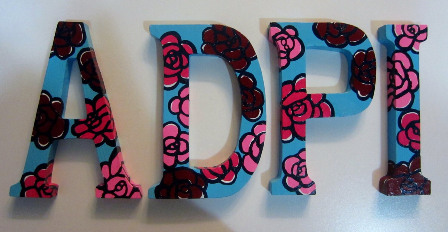 ADPi wooden letters-Lilly print