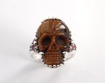 Popular items for tiger eye skull on Etsy