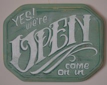 Popular items for vintage open sign on Etsy