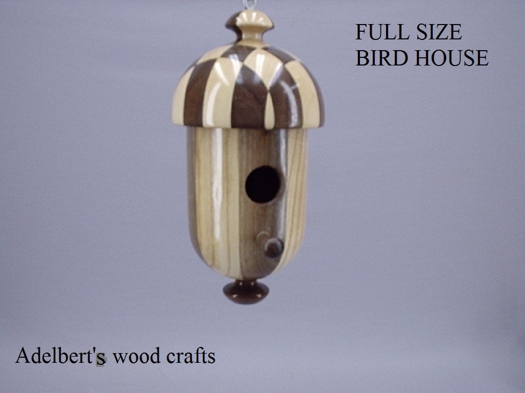 Segmented full size lathe turned birdhouse