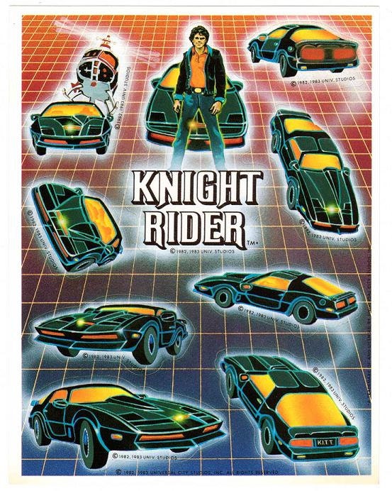 Vintage 1983 Knight Rider Sticker Sheet Hallmark RARE