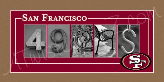 San Francisco 49ers Football Alphabet Photo Collage