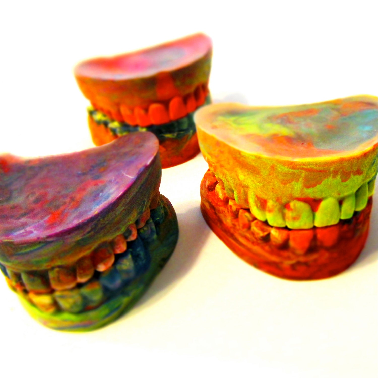 Teeth CRAYONS Recycled Rainbow Crayons Jumbo Teeth Rainbow
