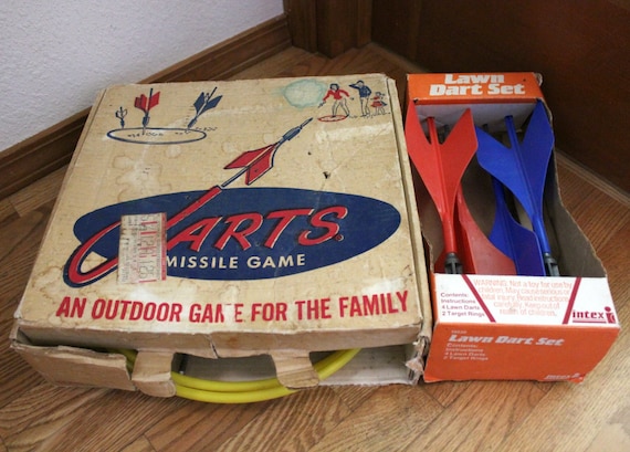 Vintage Jarts Lawn Yard Darts 1970s Missile Target Game Intex
