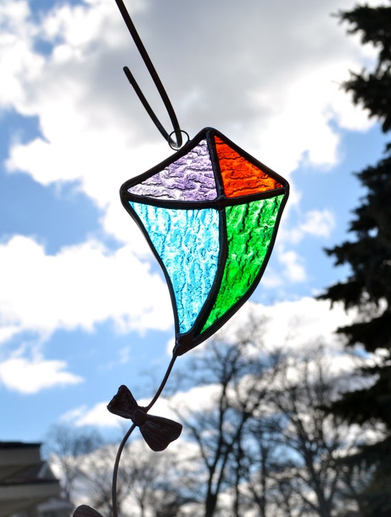 Go Fly a Kite Stained Glass Suncatcher
