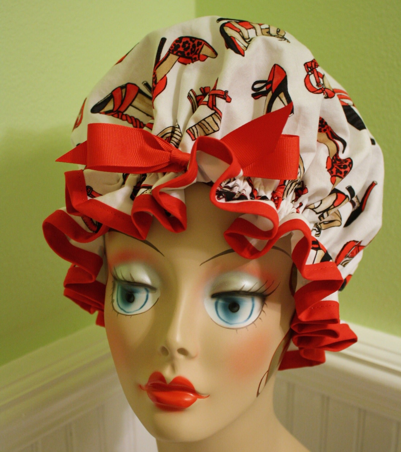 Shower Cap Women's Waterproof Washable High